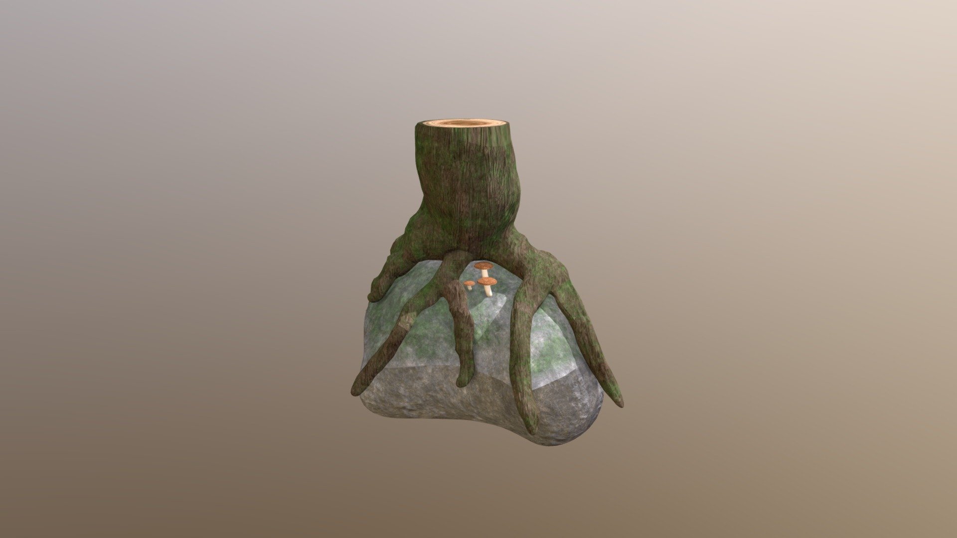 Tree Stump on Boulder - 3D model by Cameron Brianton (@cambrianton ...