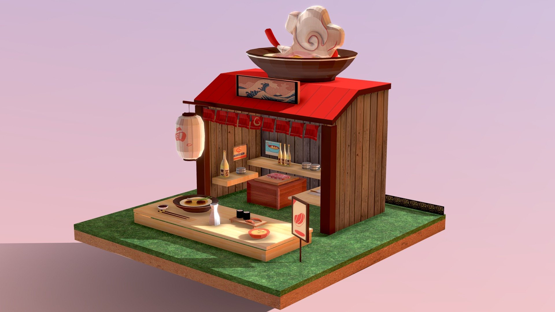 Japanese Ramen Shop - 3D model by yqzzz17 (@yy4125427428) [4ad229d ...
