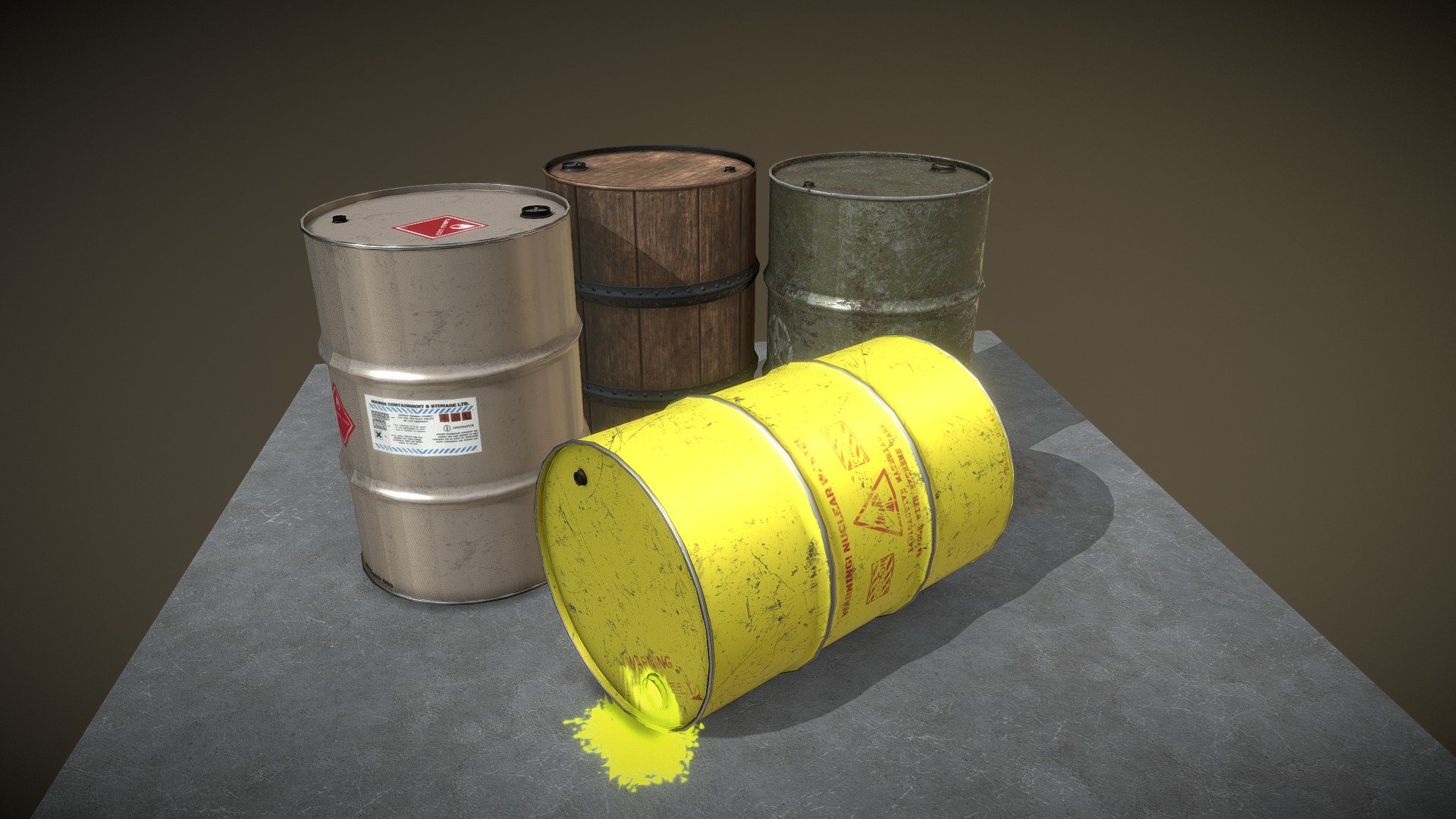 Drum Barrel Containers - 3D model by LiamDavies [4adb33e] - Sketchfab