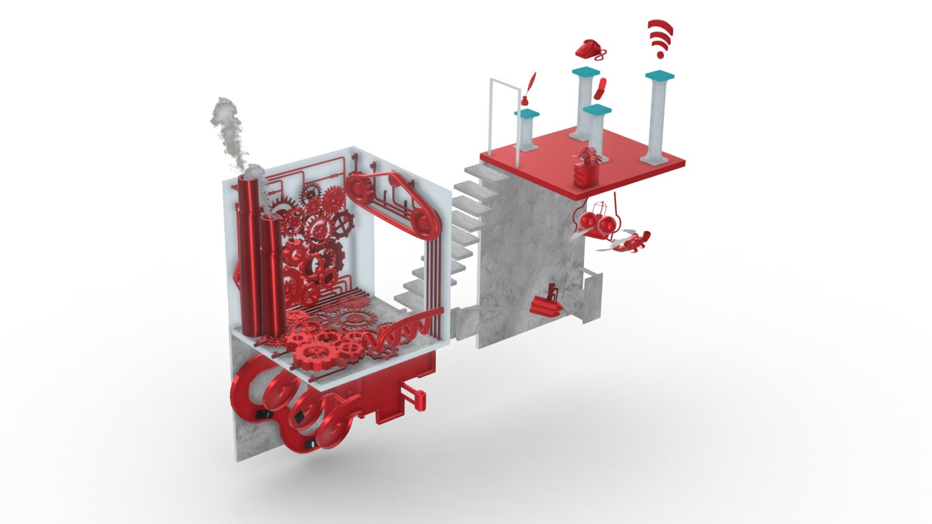 Vodafone - 3D model by Knotel [4ae7a74] - Sketchfab