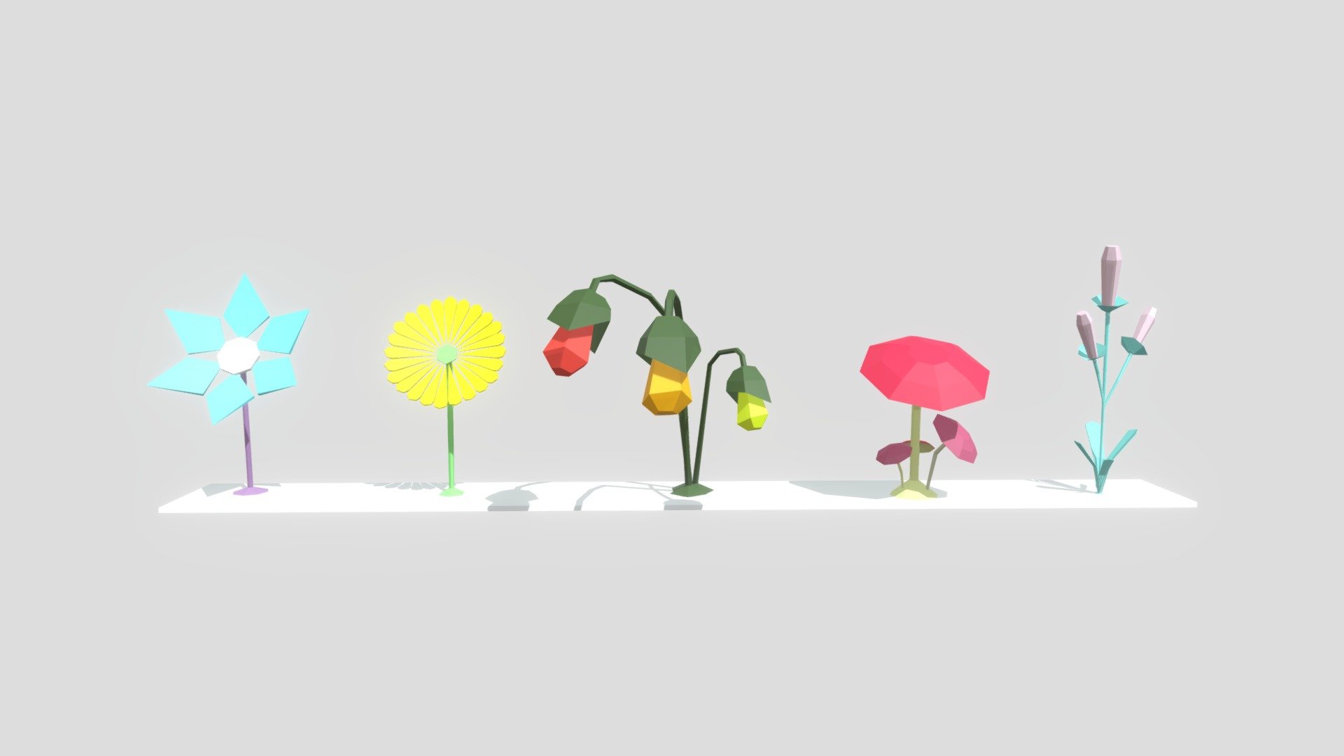 Low Poly Flowers - 3D model by a111081224 [4aeb709] - Sketchfab