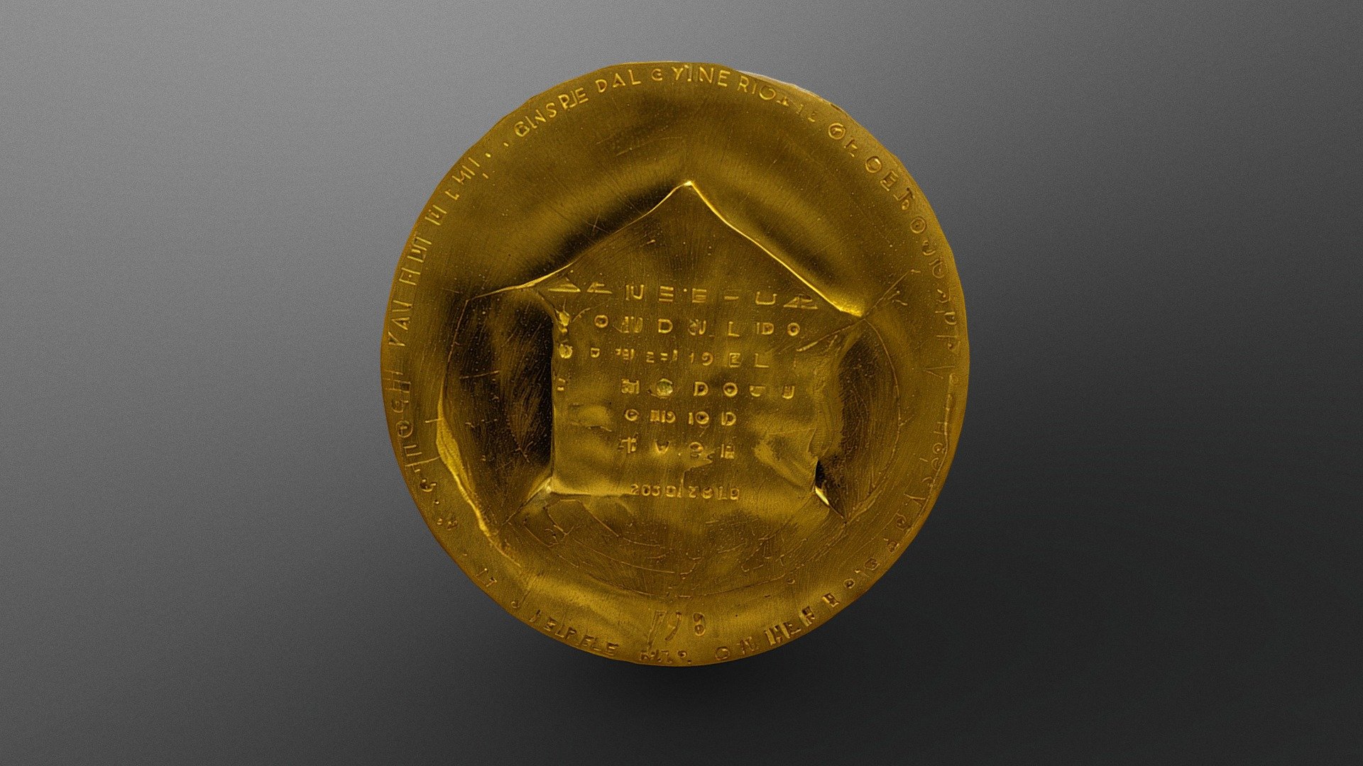 a_rotating_golden_coin_with_a_picture_of_real_es - 3D model by ...