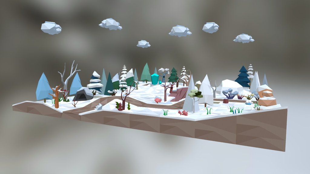 Winter Woodland Scene 1 - 3D model by yetikatt [4af0237] - Sketchfab