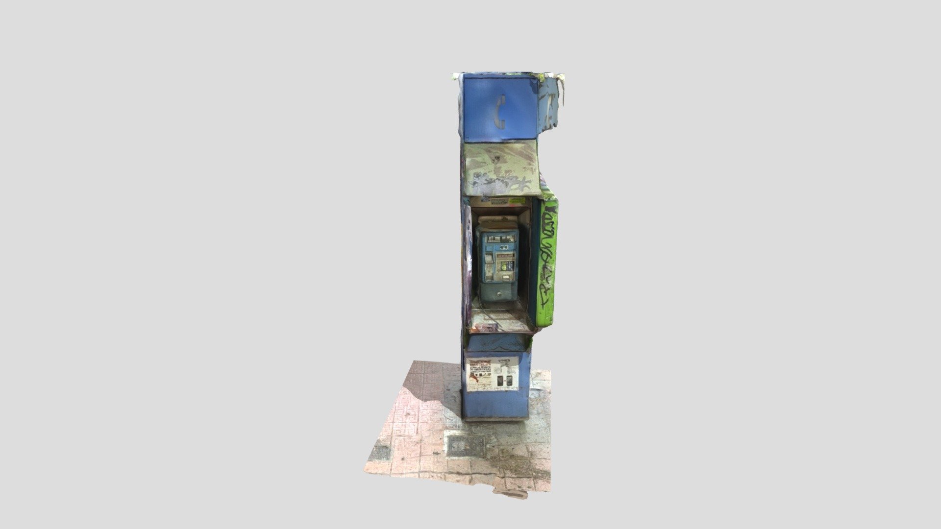 retro public payphone vintage graffiti poster - Download Free 3D model ...