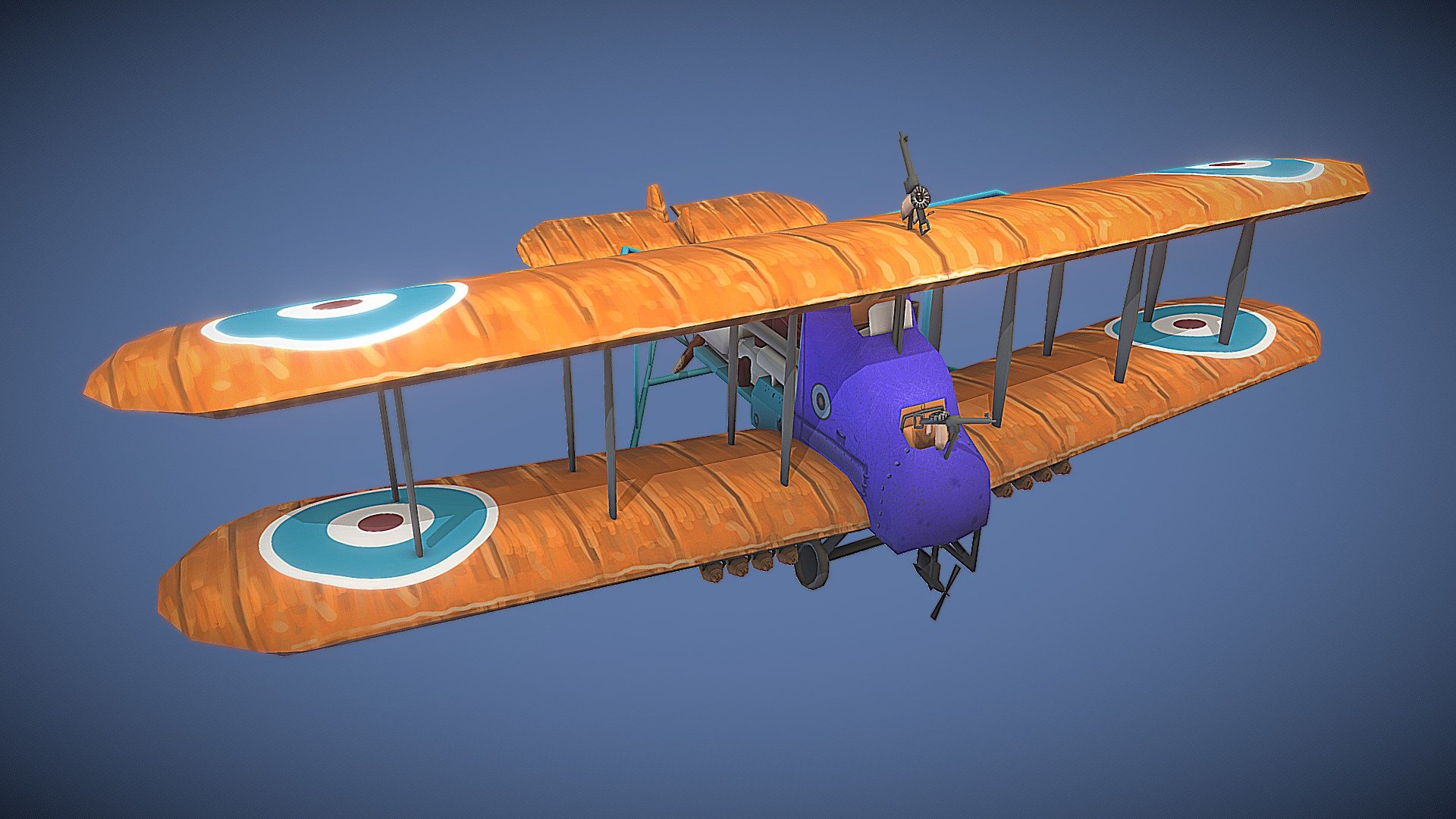 FE.2b Late - stylized plane - 3D model by RemkoLuyckx [4af965f] - Sketchfab