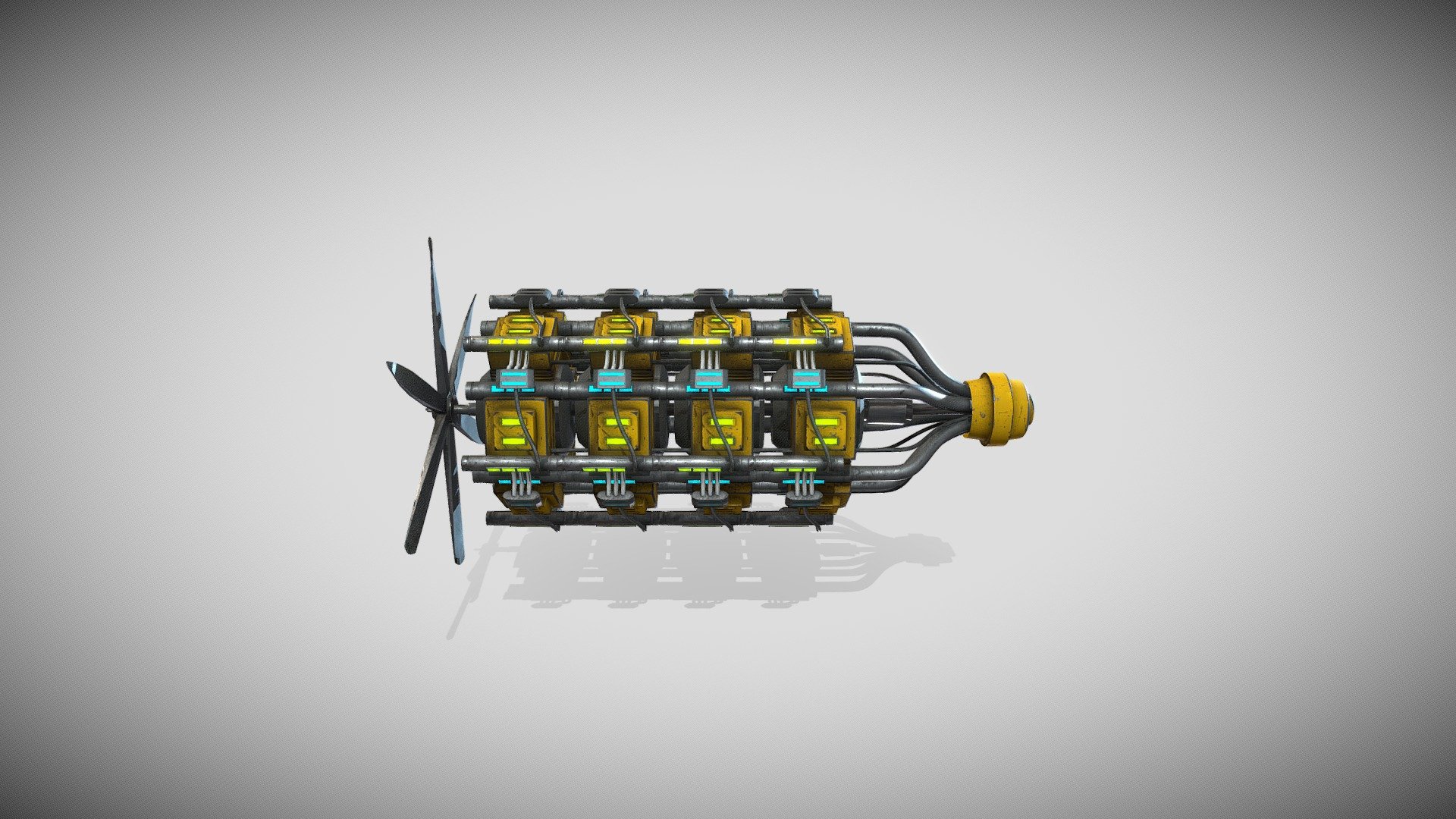 lowpoly radial engine - 3D model by Putra Bangun (@ptrbngn) [4afd2b3 ...