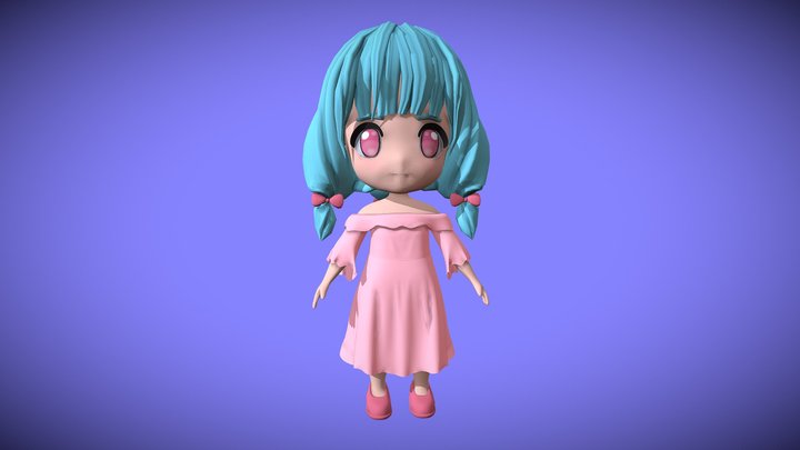 Chibi-character 3D models - Sketchfab