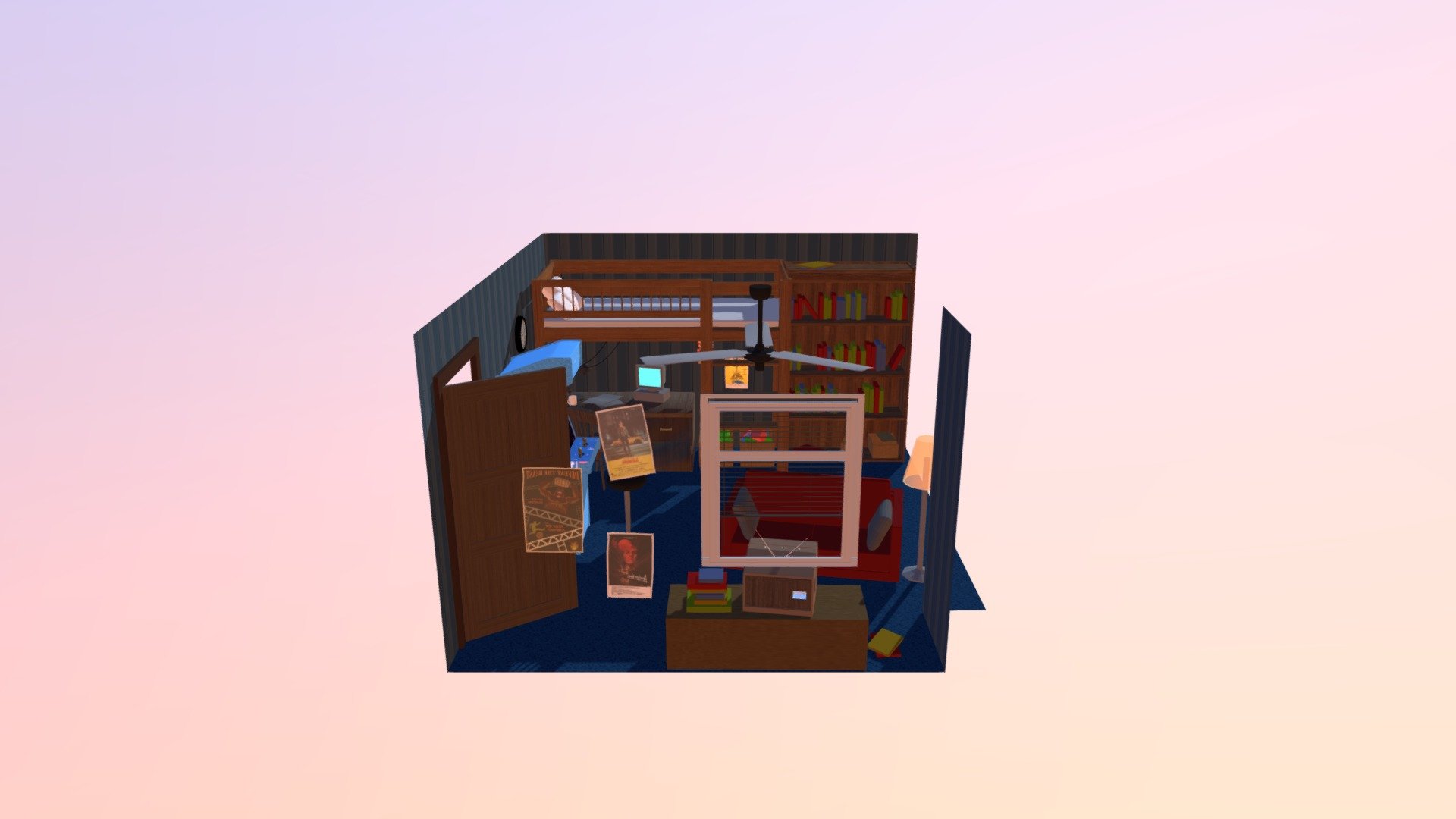 Gaming Room - Download Free 3D model by Xibata [4b0a162] - Sketchfab