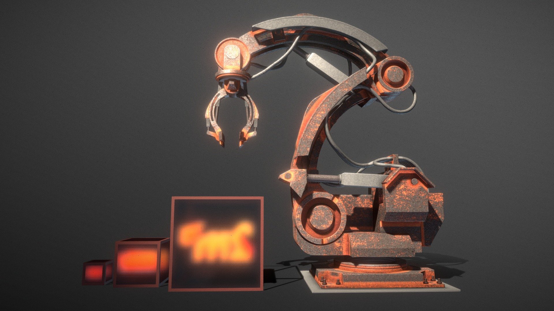 Industrial Robot Arm (Rusty Version) - Buy Royalty Free 3D model by VIS ...