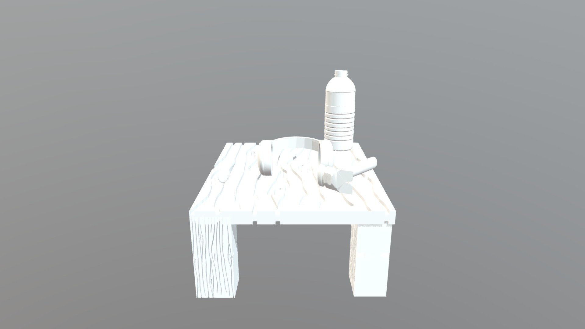 Table With Items (No texture only model) - Download Free 3D model by ...