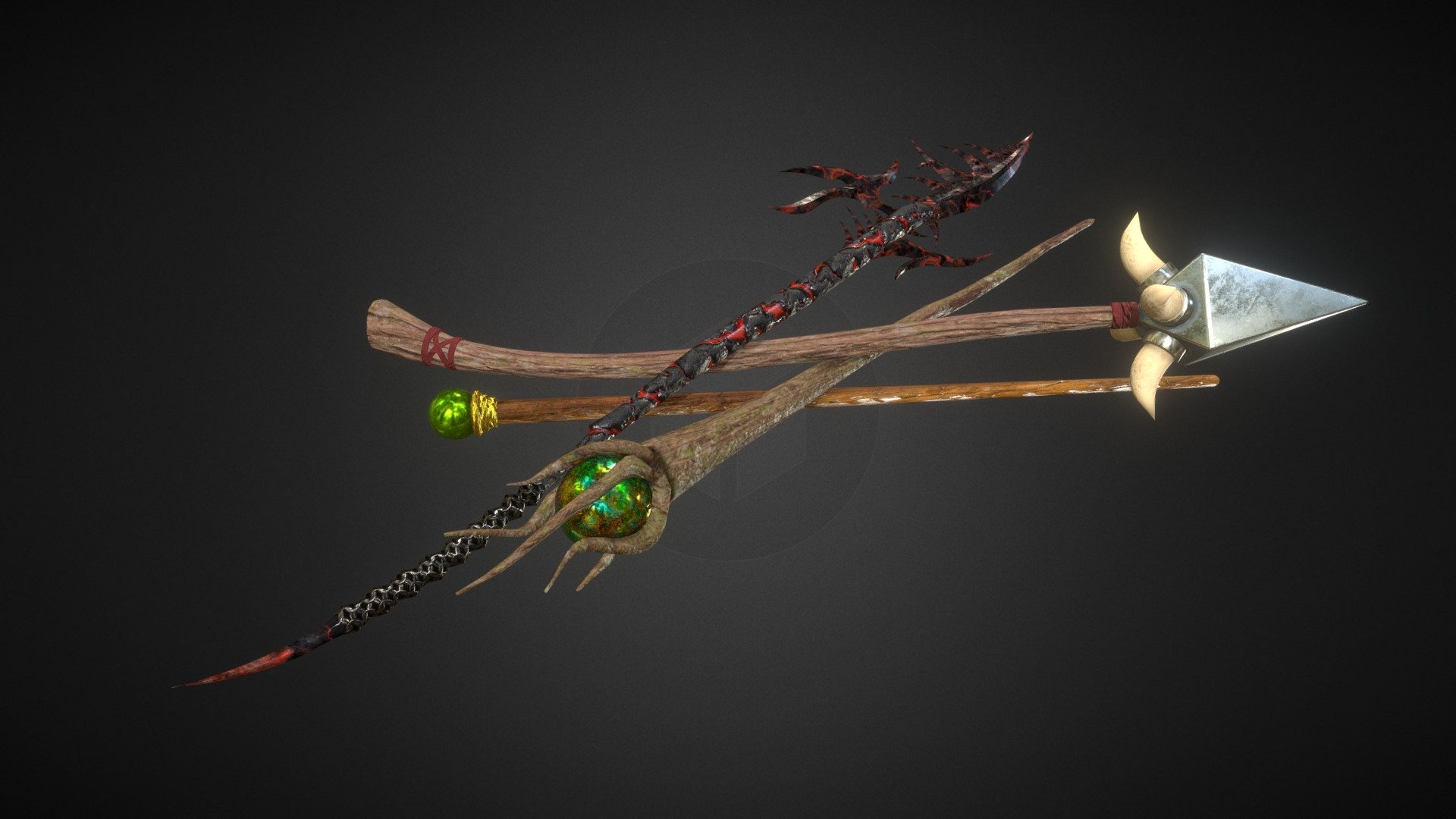 Spears - Magic Staffs - Buy Royalty Free 3D model by alixor22 [4b15be2 ...