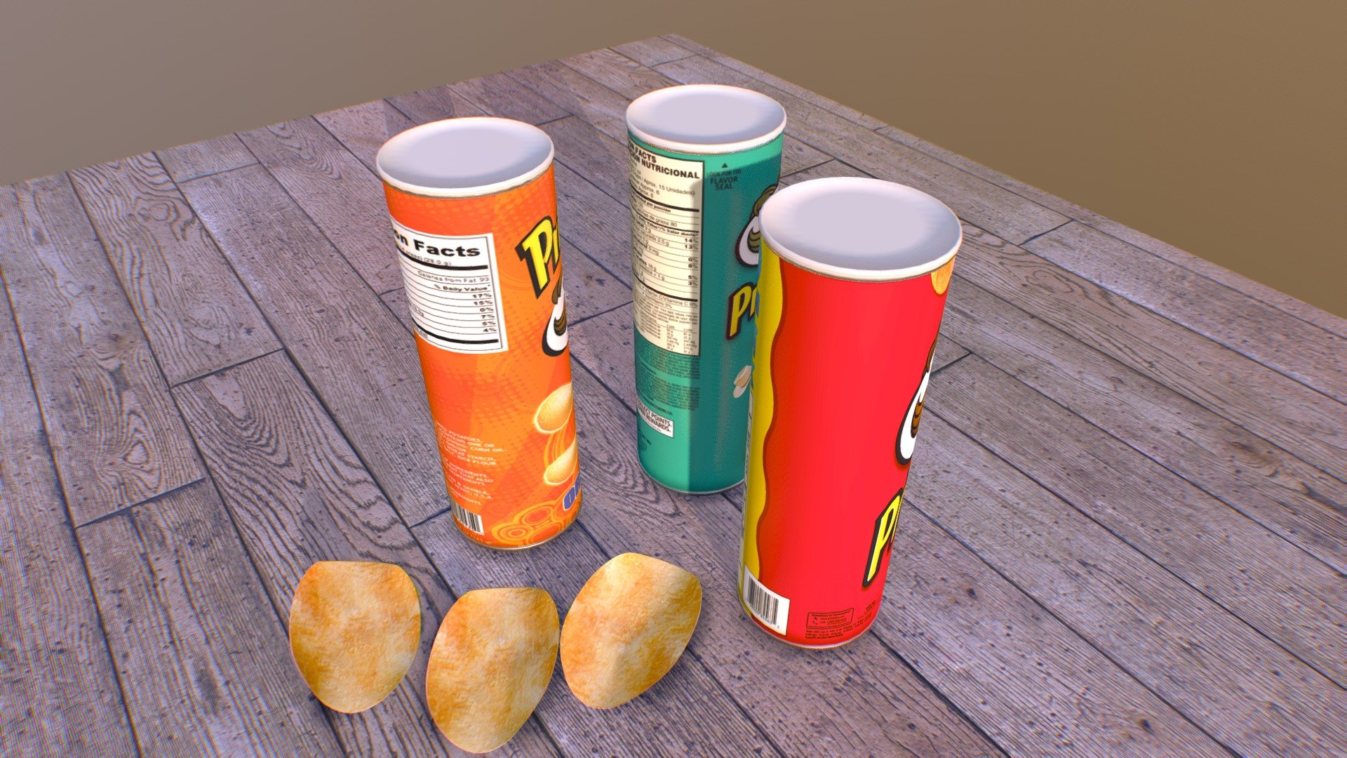 Pringles - 3D model by fredd_48 [4b1688f] - Sketchfab