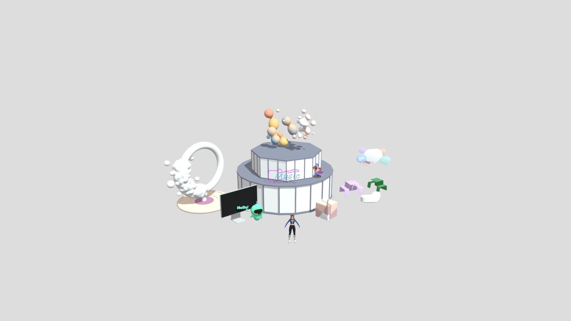 Digital Rhythm Building OBJ - 3D model by Yifei (@v7926662) [4b1fd1a ...