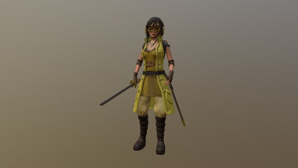 Sci-fi sword girl - 3D model by zacnicte [4b270d0] - Sketchfab