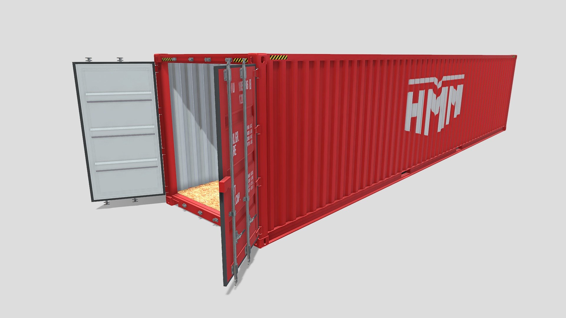 40ft Shipping Container HMM v2 - Buy Royalty Free 3D model by ...
