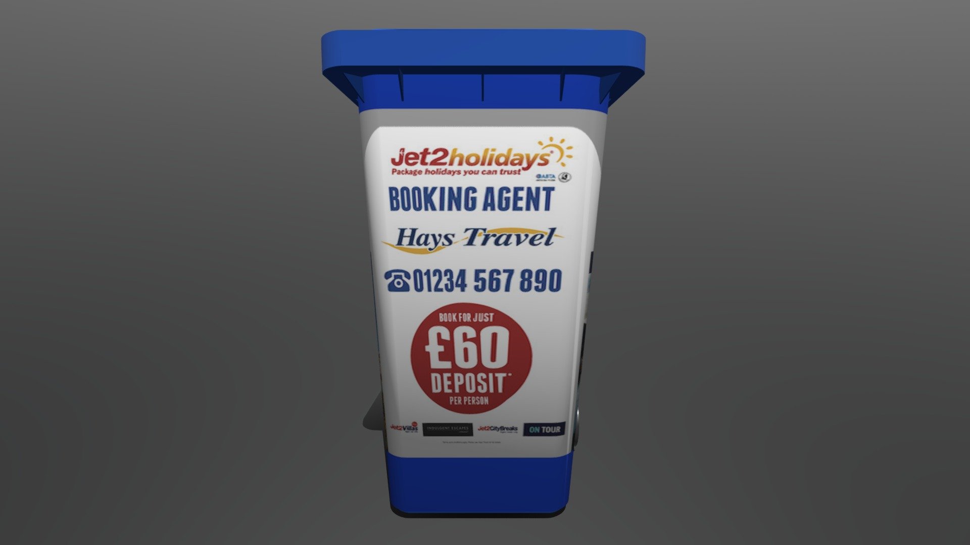 Jet2holidaysandHaysTravellwheeliebinvisual - 3D model by PRO3D ...