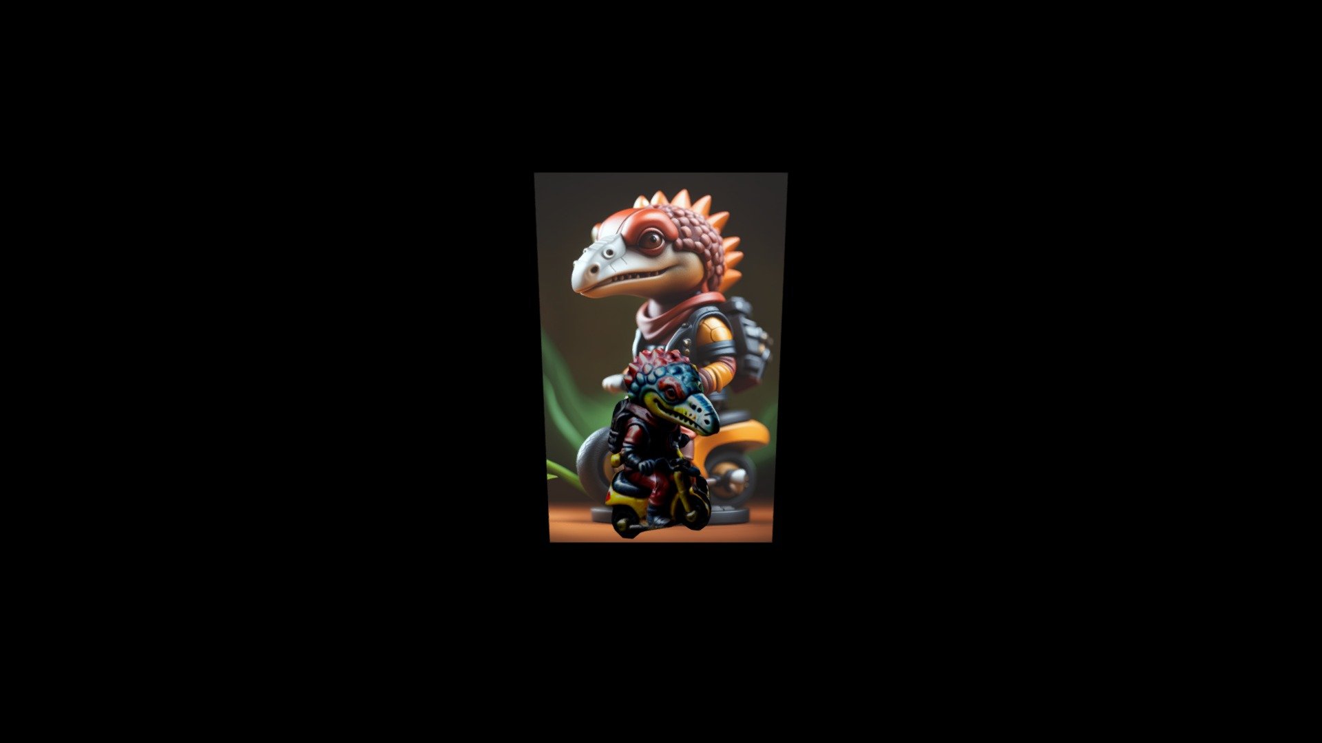 Lizard on a Bicycle A statue of a lizard r - Download Free 3D model by ...