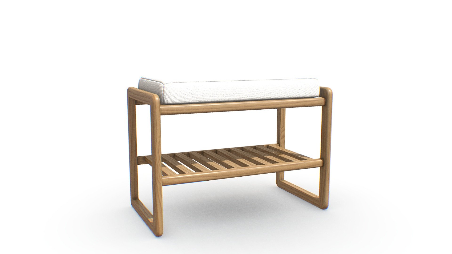 Grondin Coastal Style Solid Wood Shoe Bench - Buy Royalty Free 3D model ...