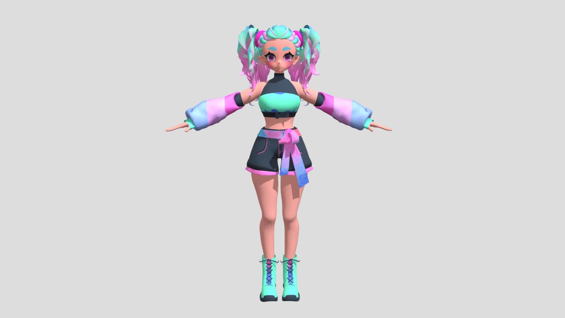 Vrchat Avatar Cute Rave Girl MESH ONLY - Buy Royalty Free 3D model by ...
