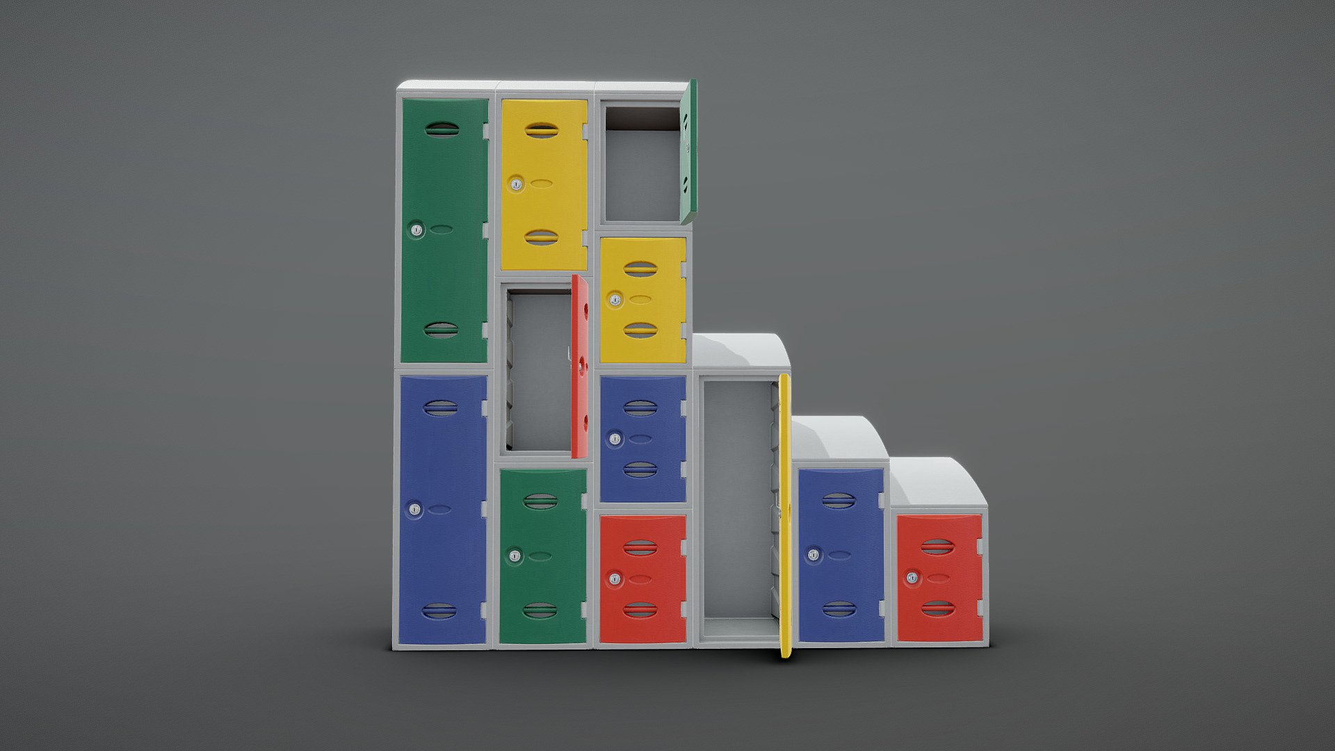 Plastic Storage Lockers PBR - Buy Royalty Free 3D model by romullus ...