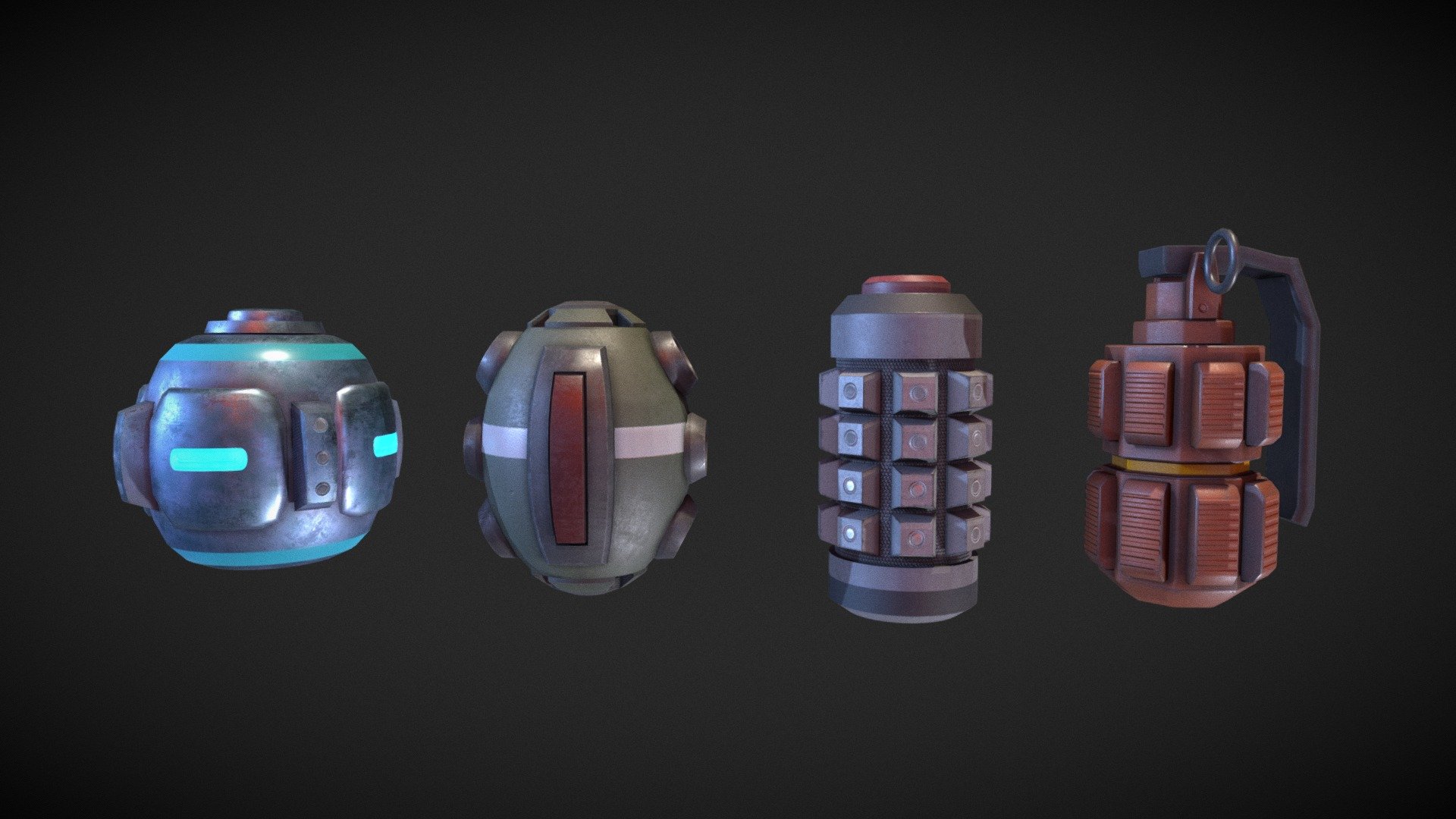 Scifi Grenade Bundle - 3D model by Outworld Studios (@outworldstudios ...