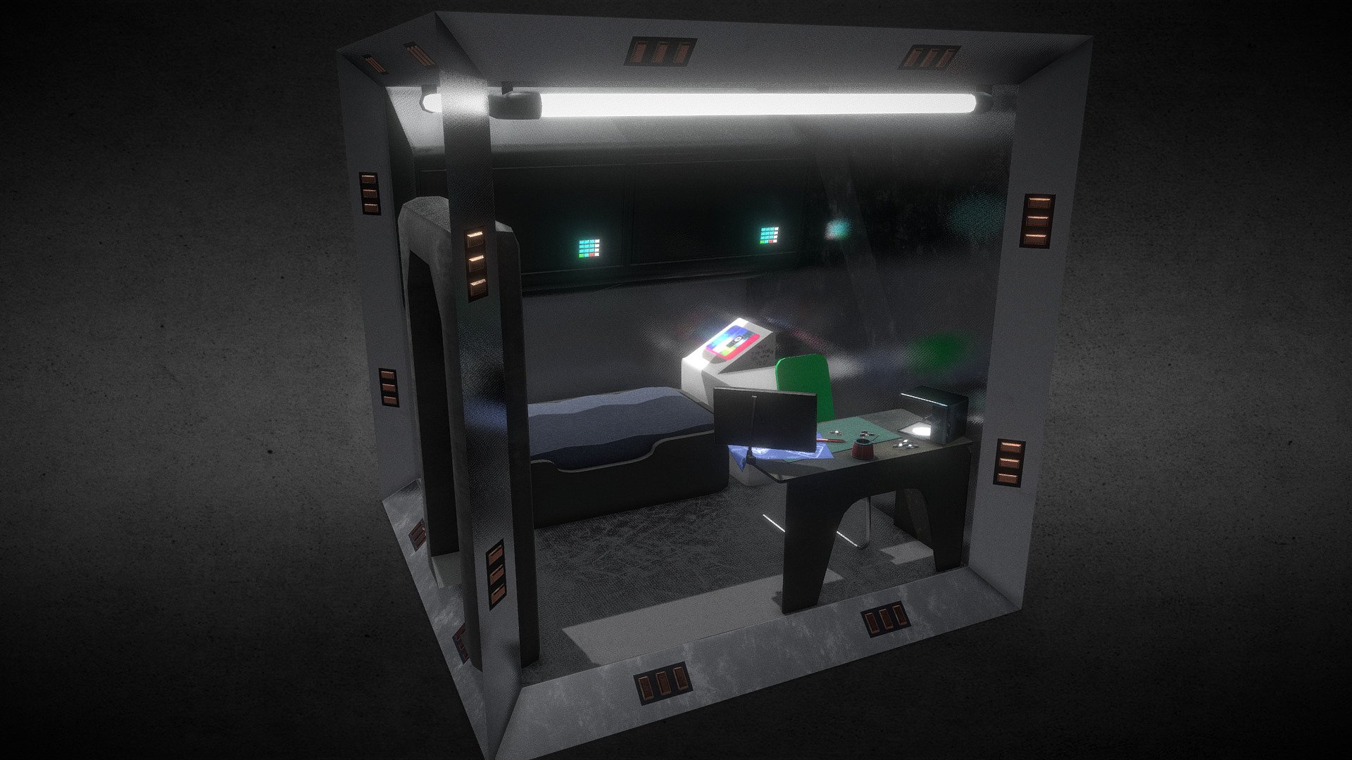 Cubicle Room - 3D model by Salvatore.G [4b4bfec] - Sketchfab