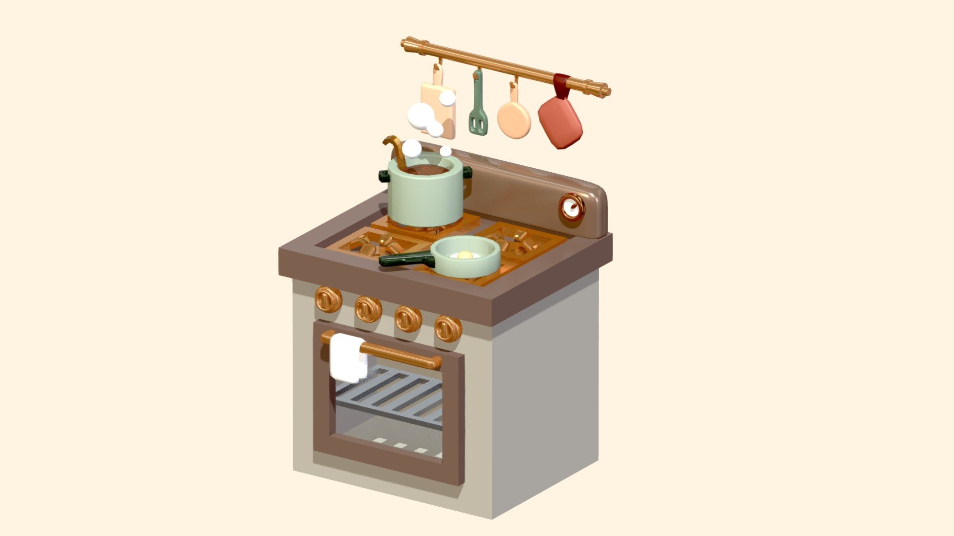 Little Kitchen - 3D model by Nicky Blender (@nickyblender) [4b4dd3e ...