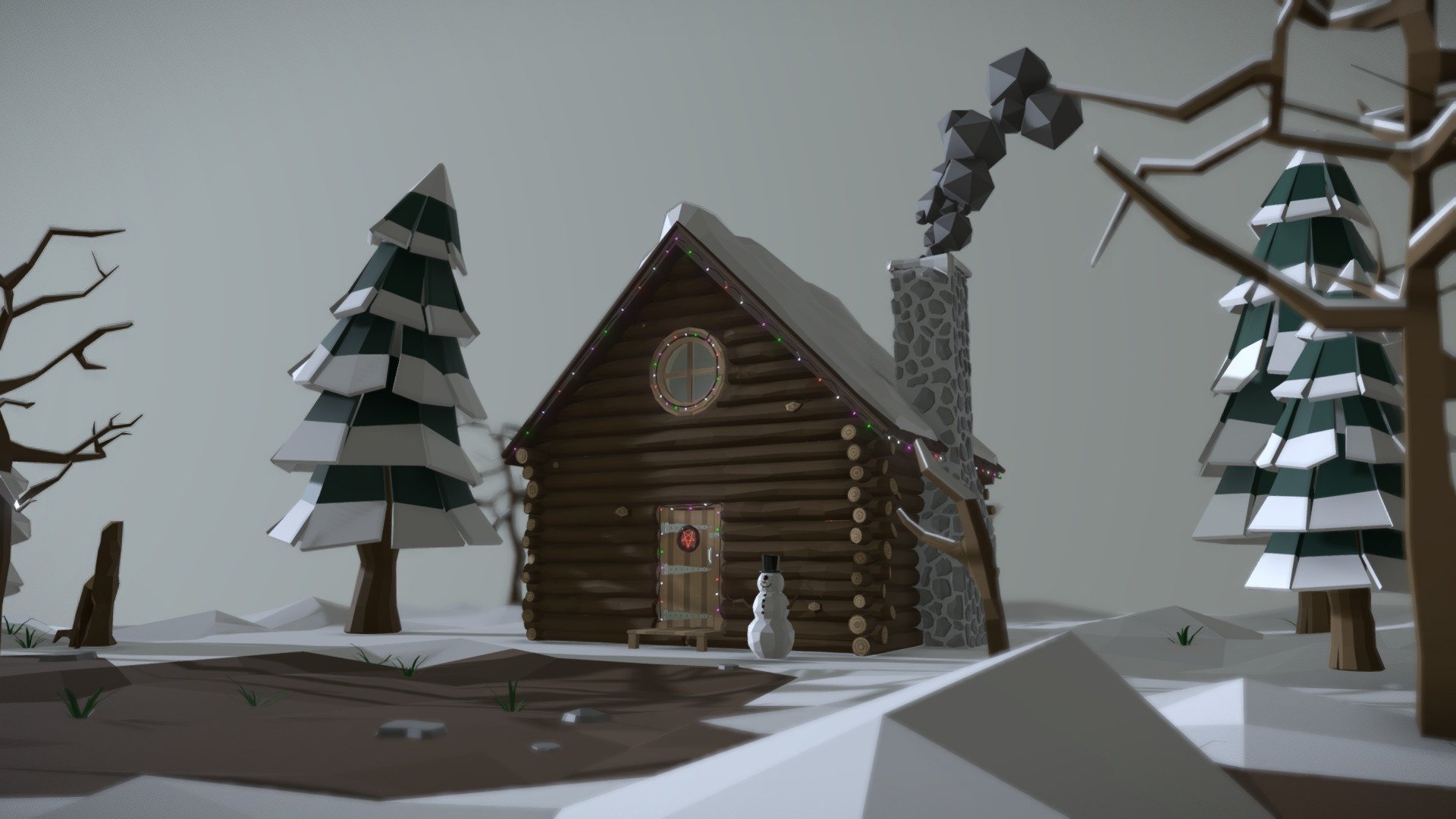 Low-Poly Christmas Demon Cabin. - 3D model by Fearlessgeek [4b57a4a ...