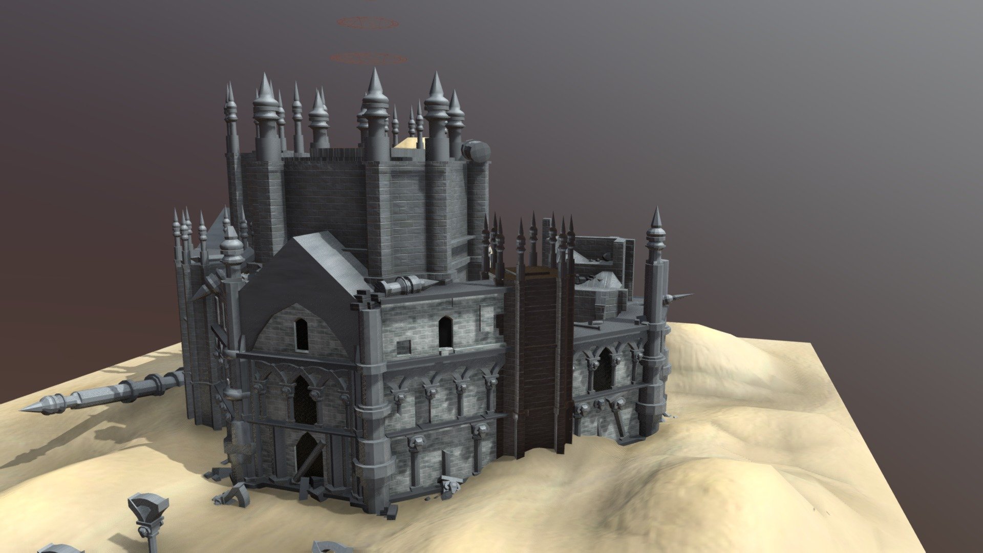 Ruined Gothic Cathedral - 3D model by portwindyroad [4b5fbde] - Sketchfab