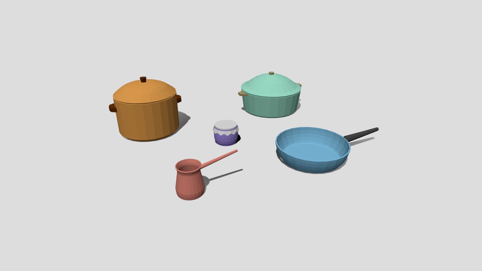 Low Poly Cartoon Kitchen Items - Buy Royalty Free 3D model by chroma3d ...
