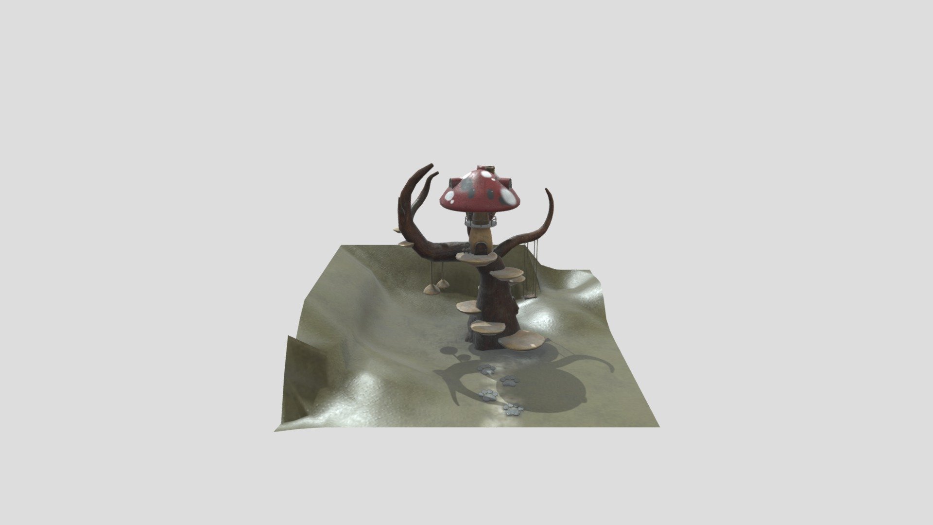 Mushroom Treehouse - 3D model by MysticJuniper [4b62d3b] - Sketchfab