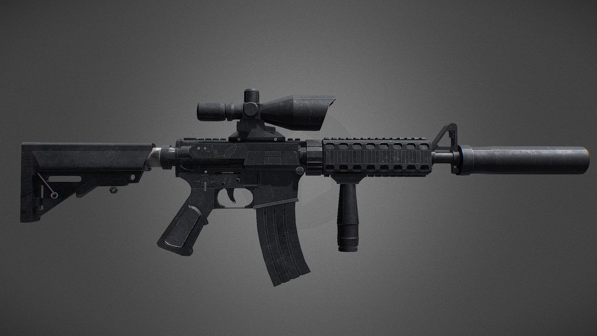 AR-15 3D Model – Game-Ready Rifle Asset - Download Free 3D model by D ...