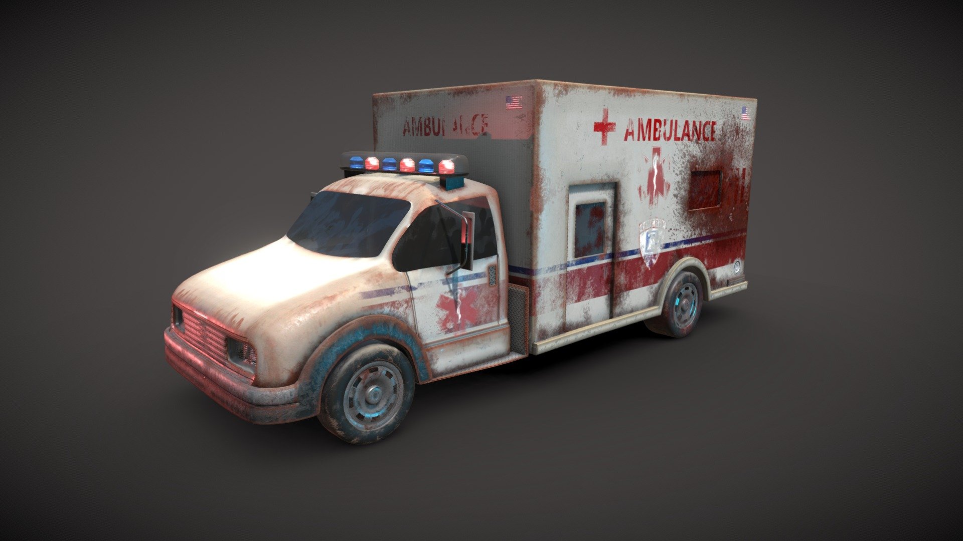 Post apocalyptic retro ambulance - Buy Royalty Free 3D model by ...