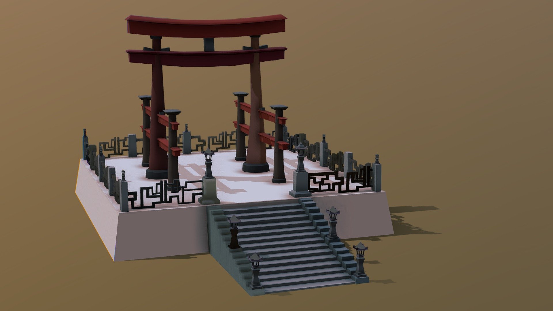 japanese gates torii low poly - 3D model by polly (@polly3d) [4b72123 ...