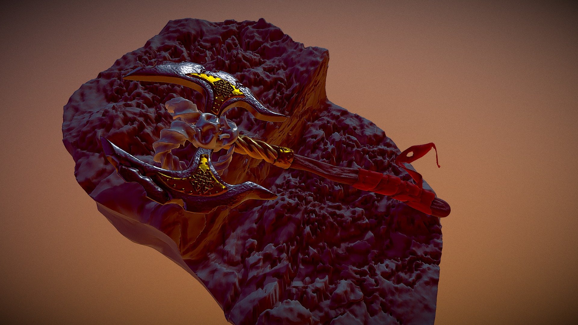 Dwarven Battle Axe - Download Free 3D model by 3DMonsterMania [4b724a7 ...