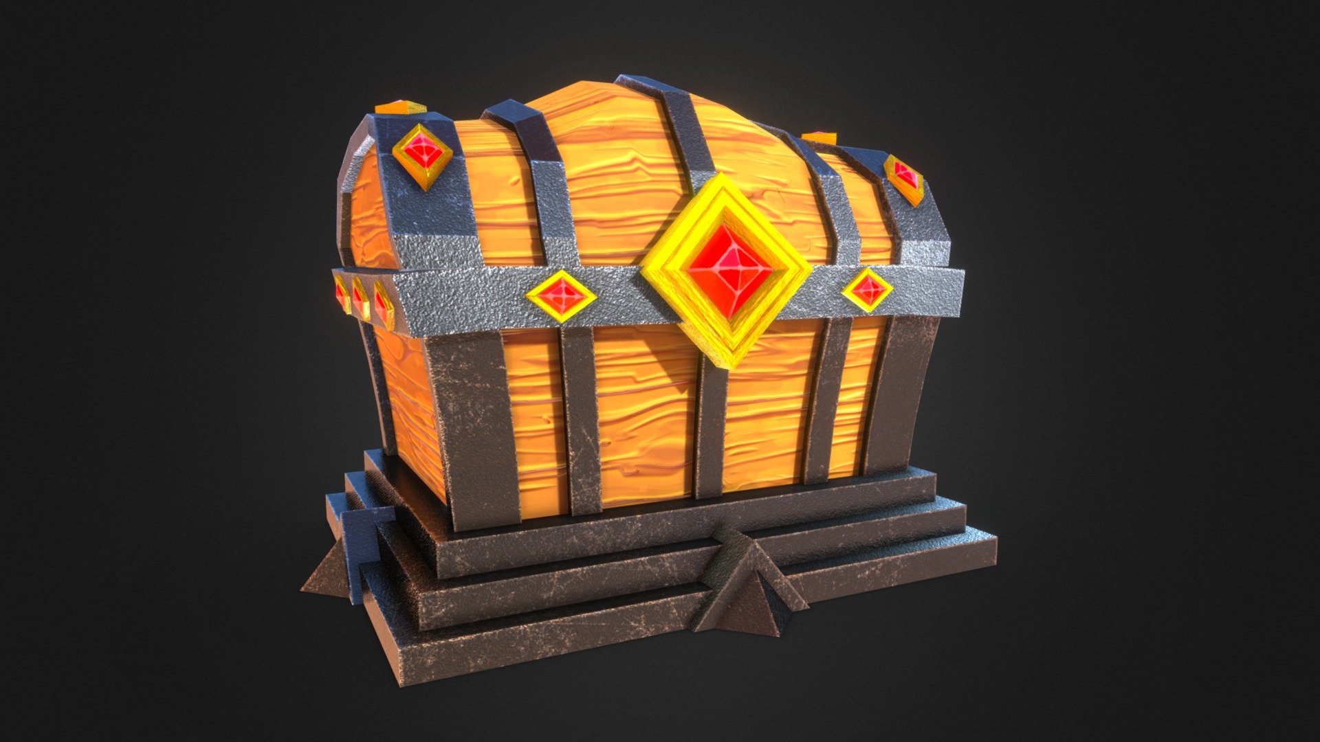 Treasure Chest - LowPoly PBR Textured Game Ready - Buy Royalty Free 3D ...
