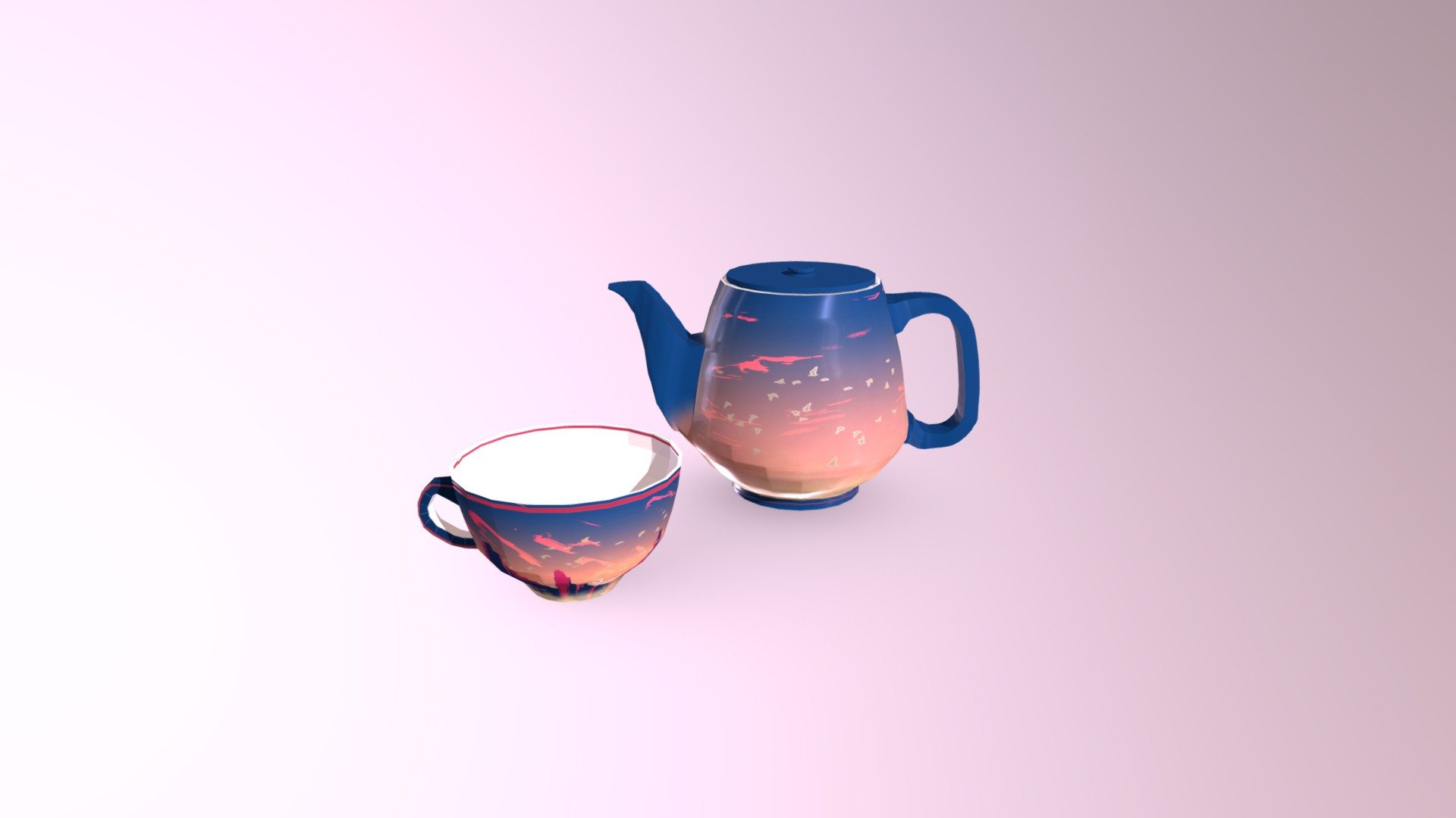 Sunset Cup And Kettle - 3D model by MarcusStones [4b81cba] - Sketchfab
