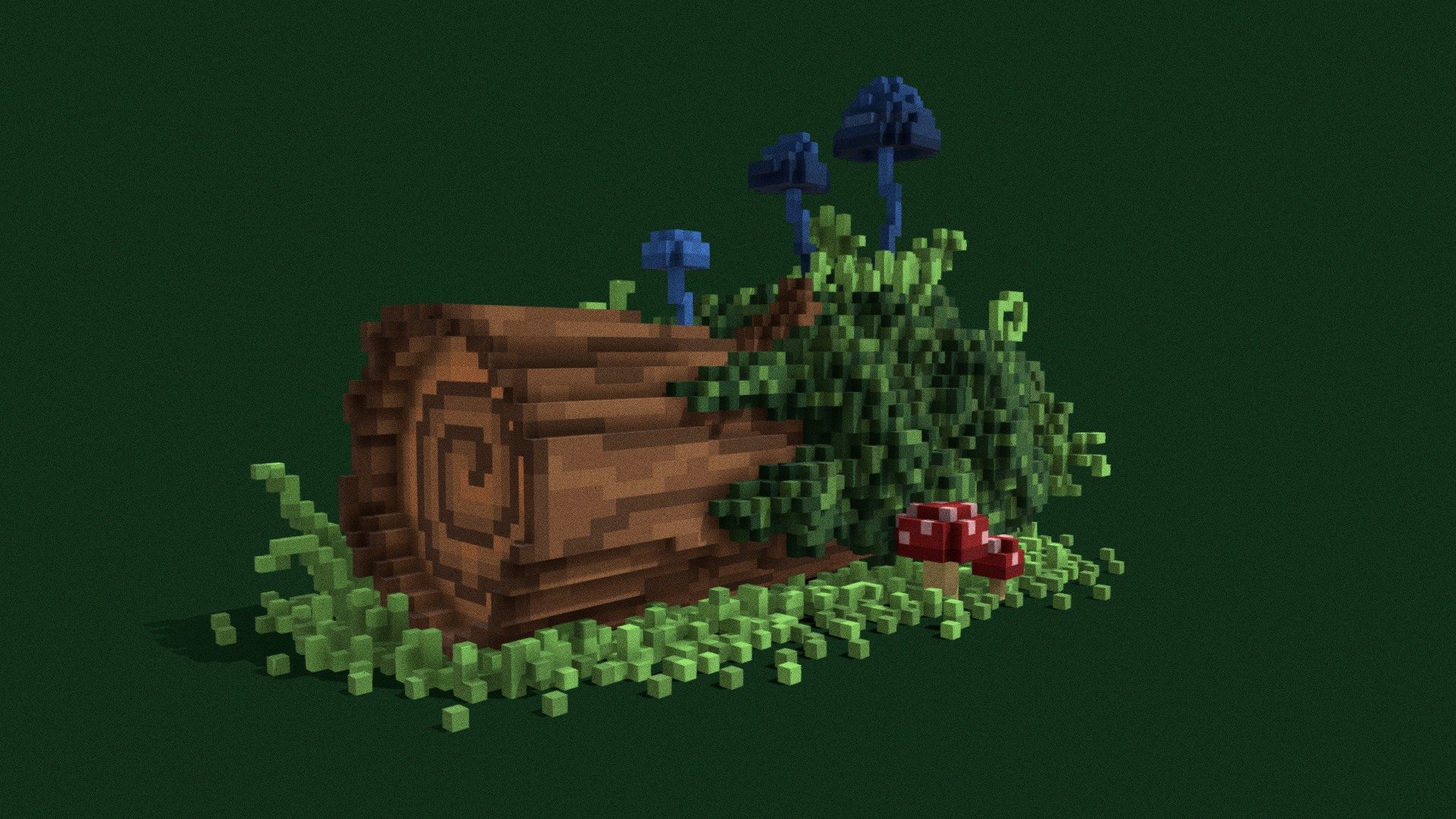 Voxel Mossy Log - 3D model by SmoochieVOXEL (@Lolabean) [4b85288 ...