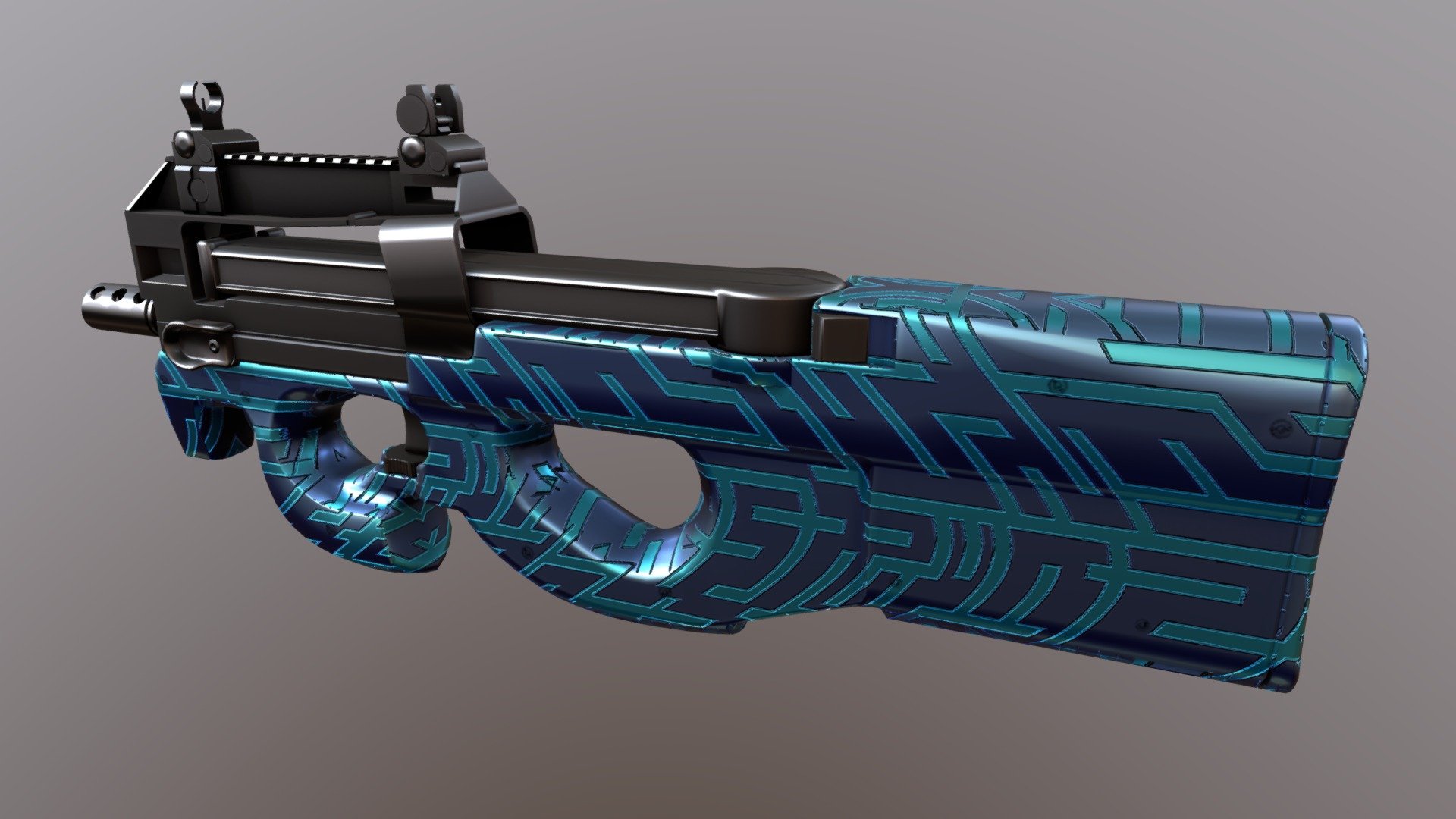 P90 | BlueLine - 3D model by dC98 [4b85b6b] - Sketchfab