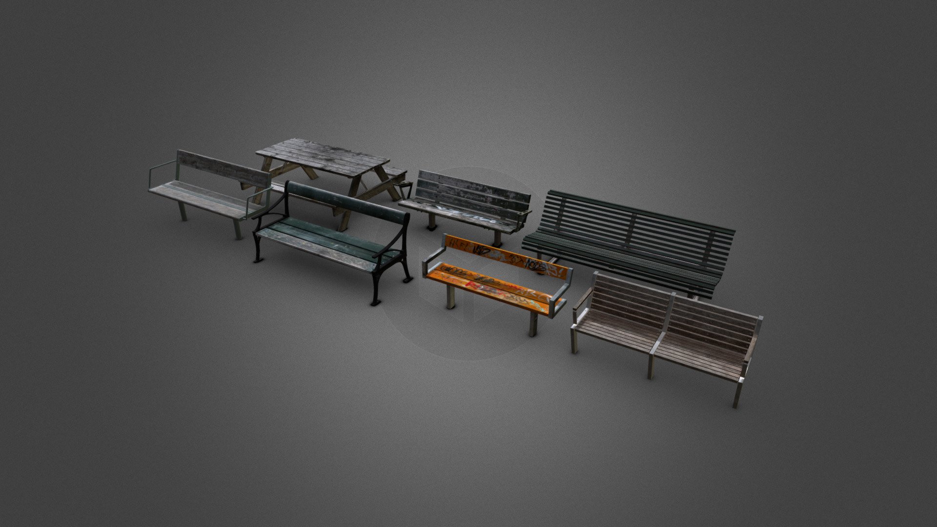 stockholm benches collection - Buy Royalty Free 3D model by DINmatin ...