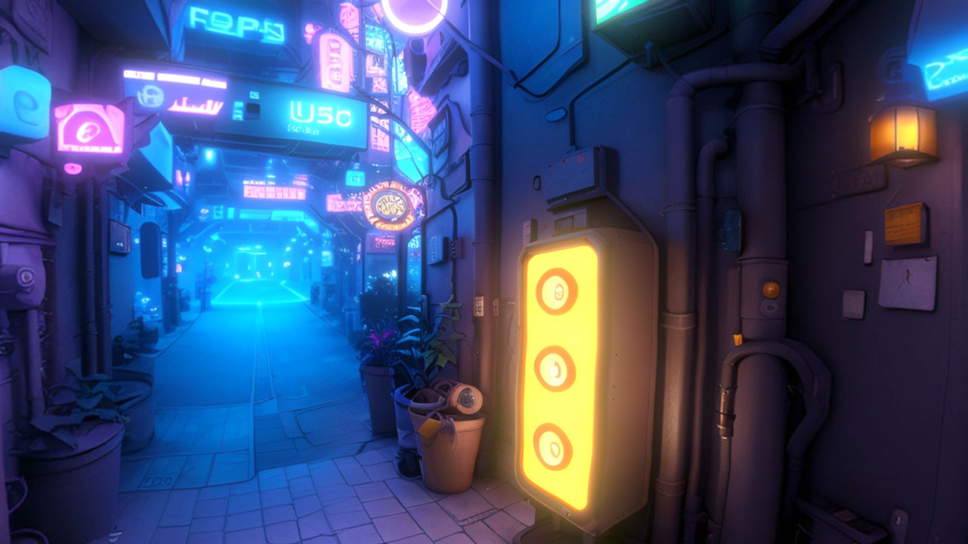 Skybox #1 - Cyberpunk Alley - 3D model by Van_Twinkle [4b8dc2c] - Sketchfab