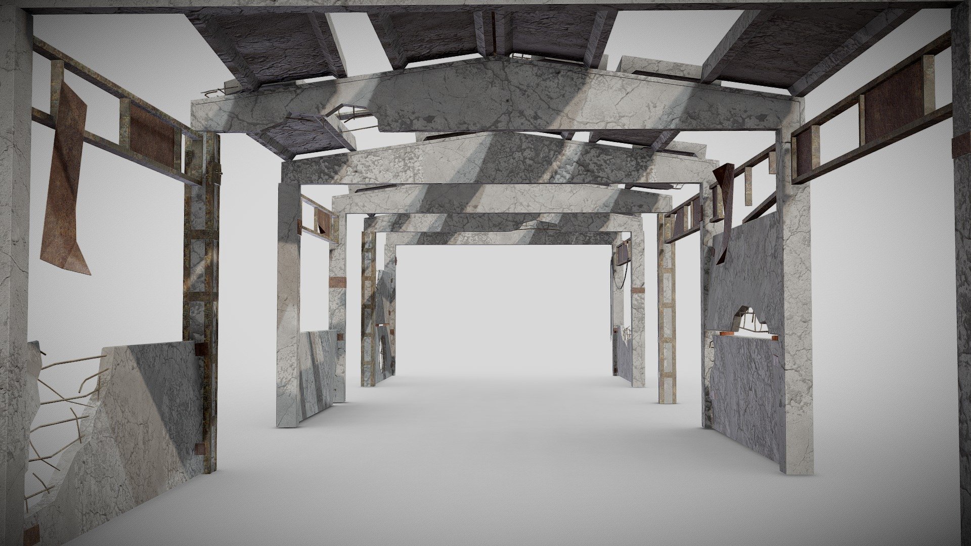 Concrete Damaged hall ruin da1 - Buy Royalty Free 3D model by ...