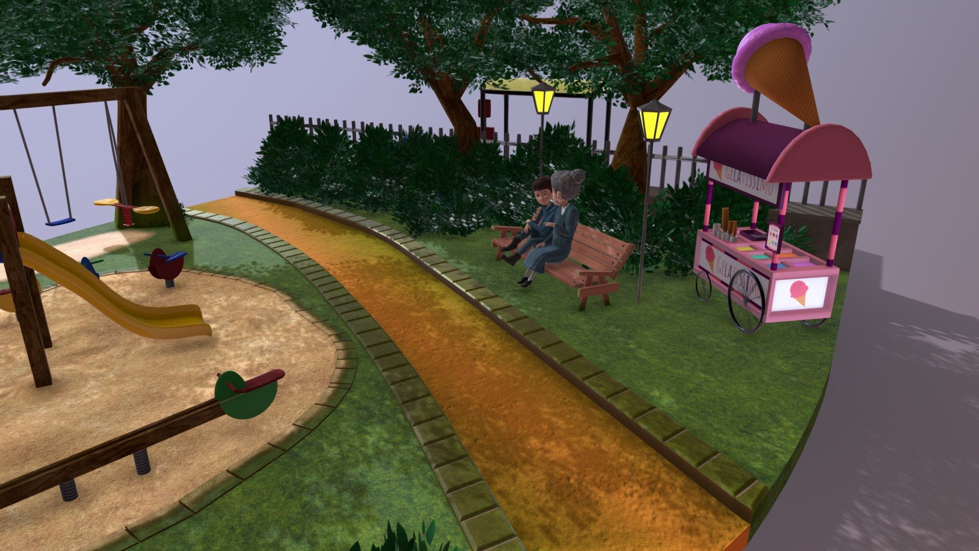 Park - 3D model by Xidos [4b91e4d] - Sketchfab