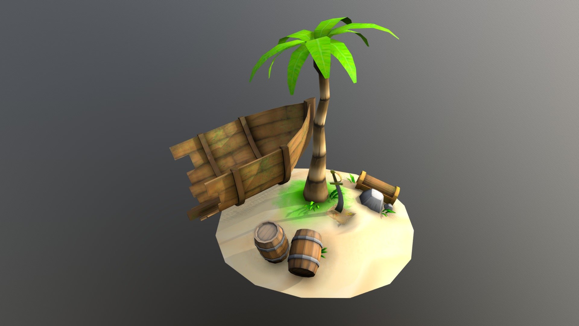 Low Poly Island - 3D model by Kunwei_sam [4b95f80] - Sketchfab