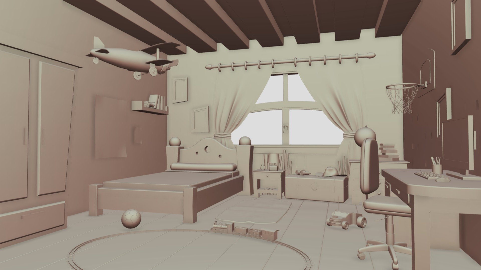 3D Stylized Room - 3D model by PabloNarro [4b9714b] - Sketchfab