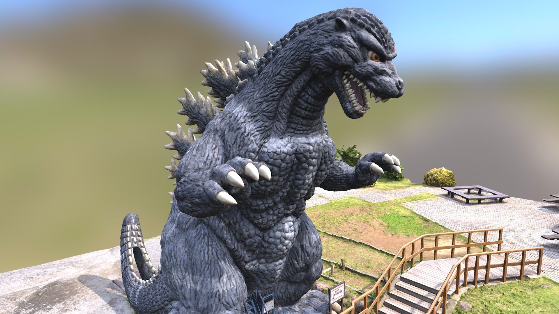 Godzilla Slide in Kurihama, Japan. - 3D model by STUDIO DUCKBILL ...