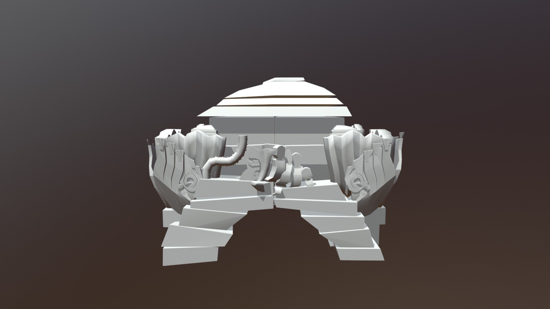 Ancient Roof-Low Poly - 3D model by yinglan [4b9f654] - Sketchfab