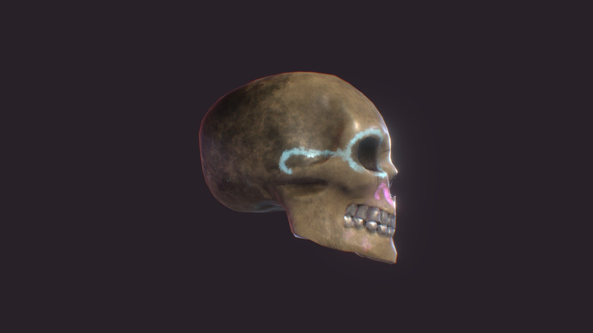 Painted Human Skull - Blue / Pink - 3D model by Heidoh [4ba7e01 ...