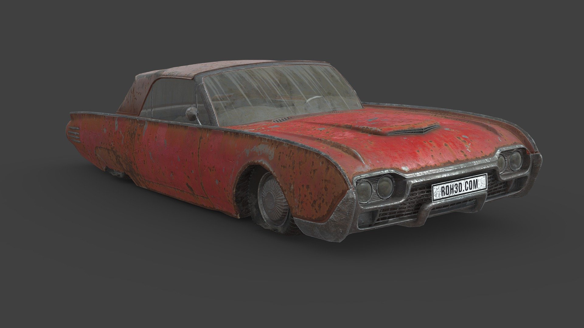 Abandoned Car - Ford Thunderbird 1962 - Buy Royalty Free 3D model by ...