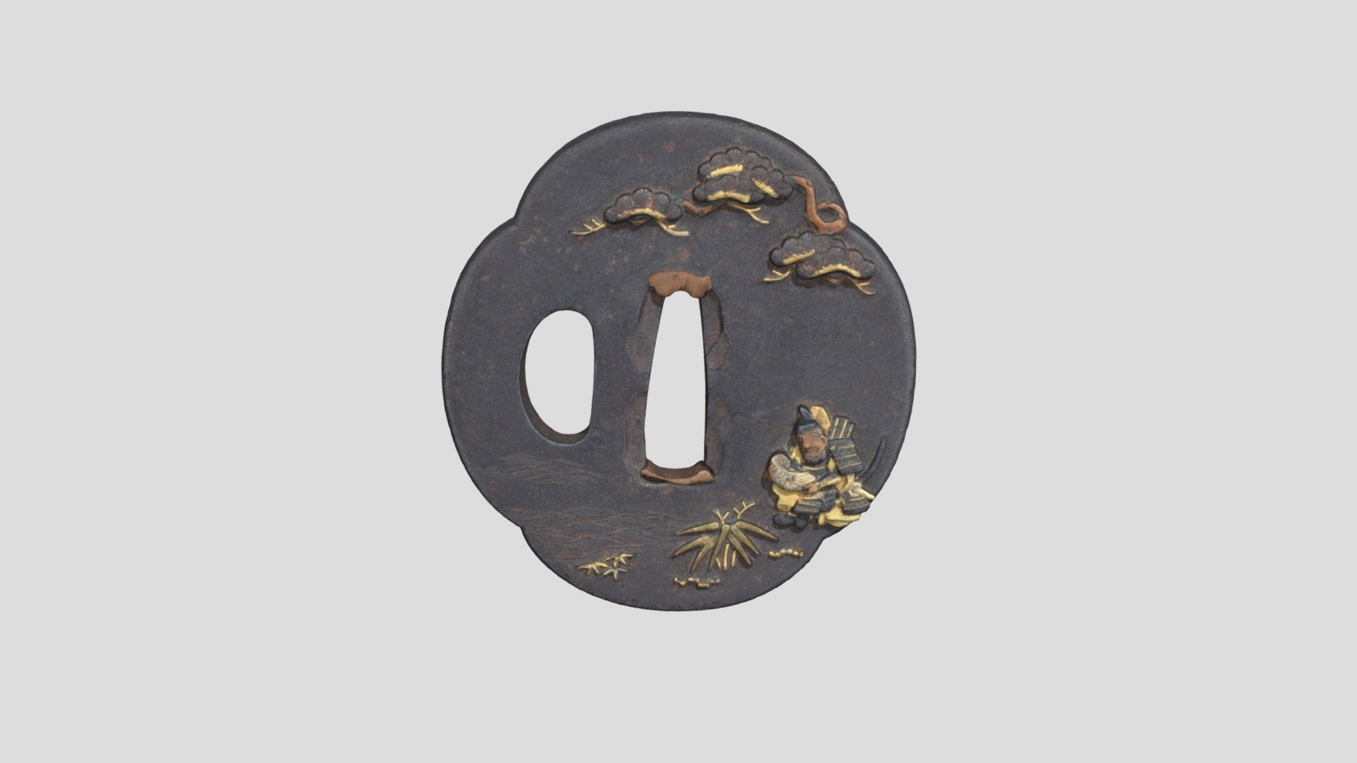 Japanese sword guard - Download Free 3D model by Second Studio ...